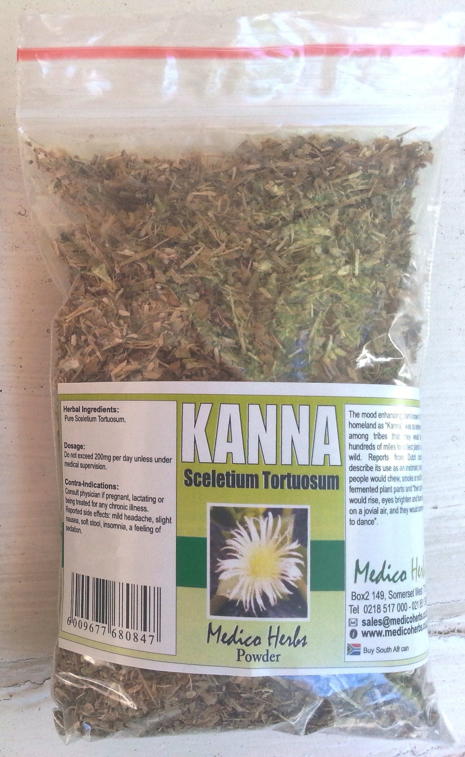 Kanna tea and for smoking